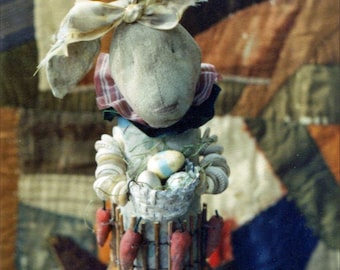 Primitive Rabbit Bunny Pattern Easter Egg Spring Epattern | Etsy
