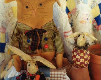 Primitive Rabbit Bunny Pattern Easter Egg Spring Epattern - Etsy