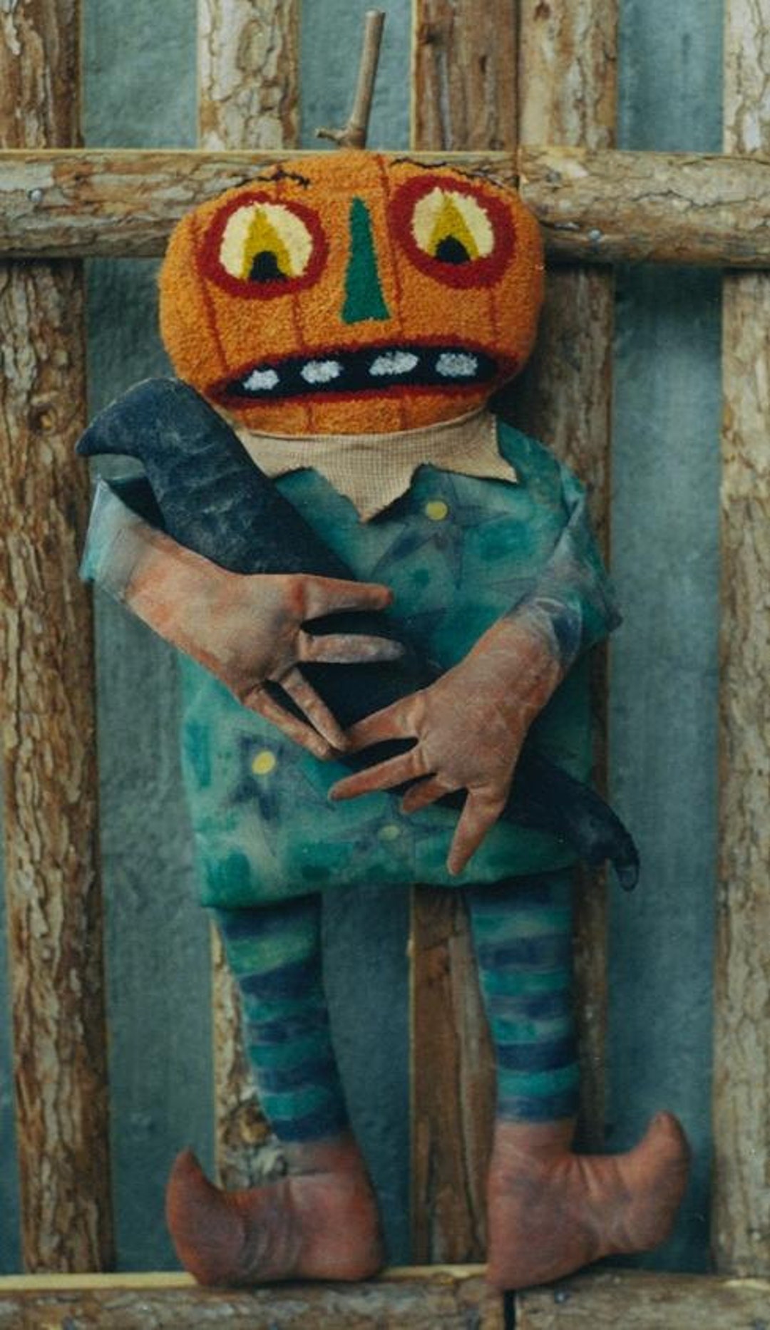 Primitive Halloween Pattern Epattern PDF Needlepunch JOL Crow Pumpkin ...