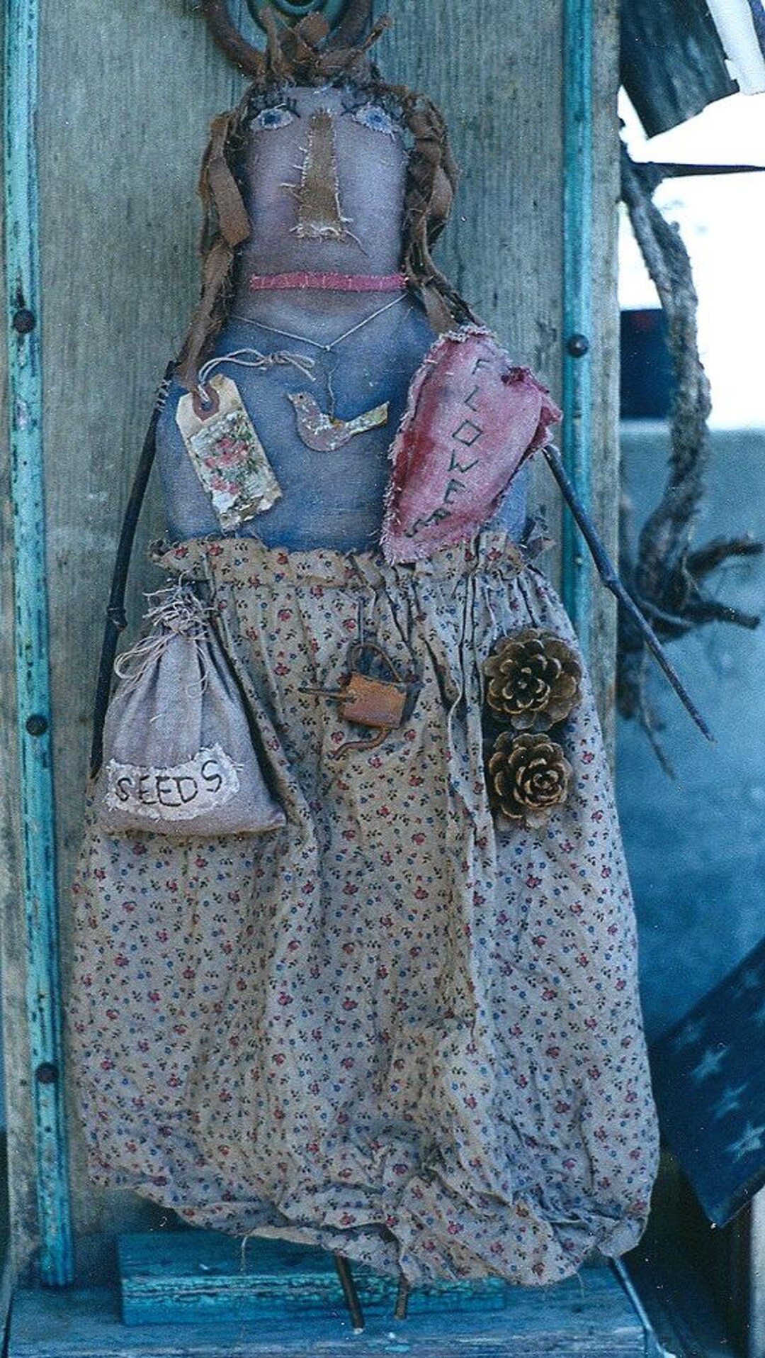 Primitive Doll Pattern Epattern PDF Gardening Garden Heart Ornament ...