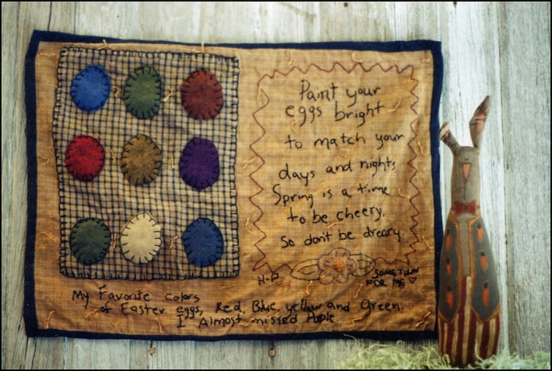 Primitive Rabbit Doll Quit Pattern Easter Eggs Sampler Spring - Etsy