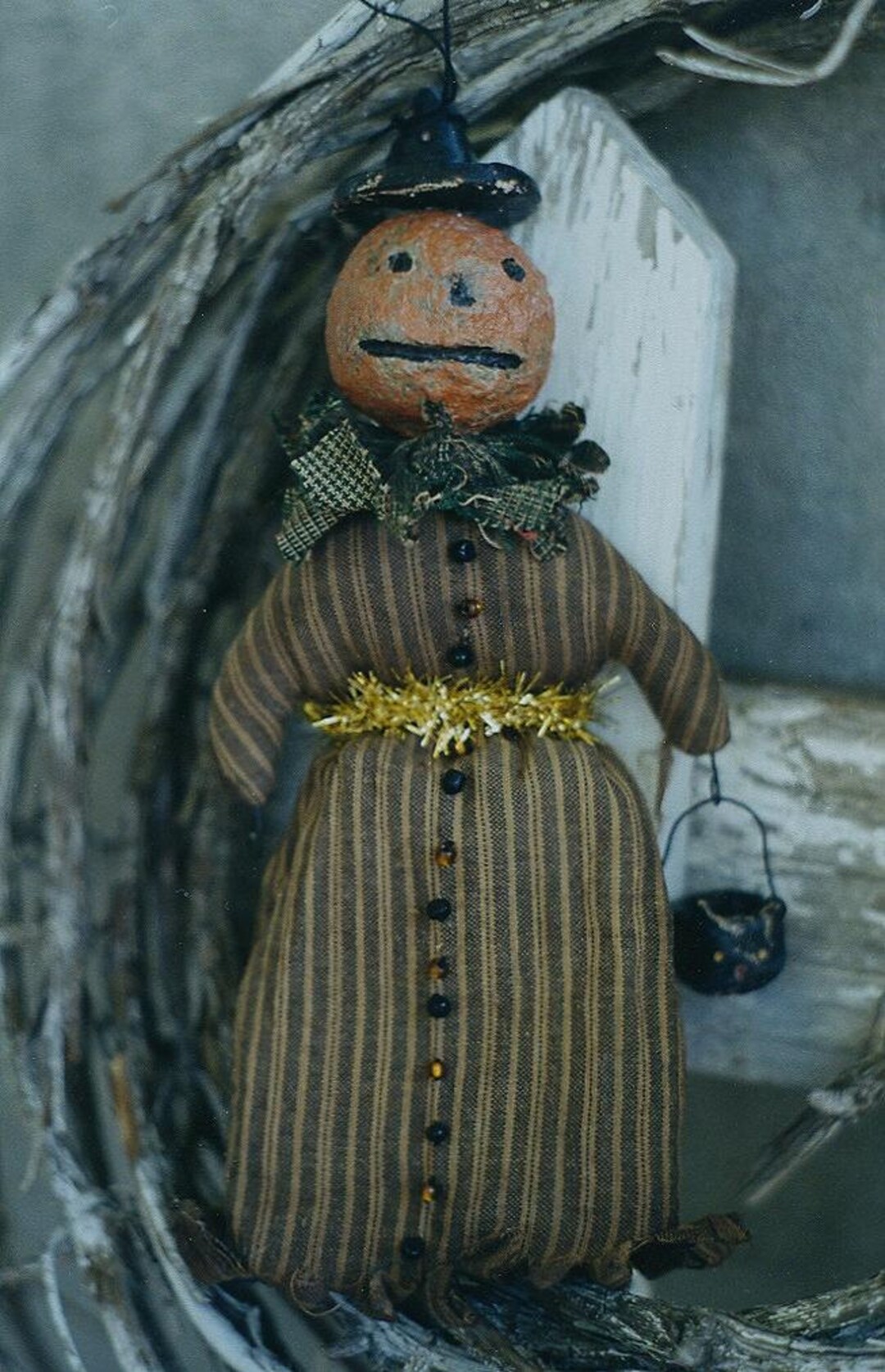 Primitive Halloween Pattern Epattern PDF Pumpkin JOL Witch Paperclay ...