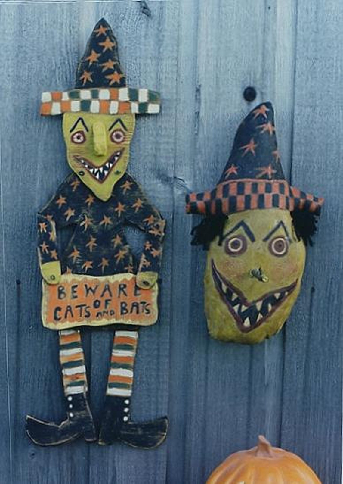 Primitive Halloween Pattern Epattern PDF Witch Pillow Wood Door Hanger ...