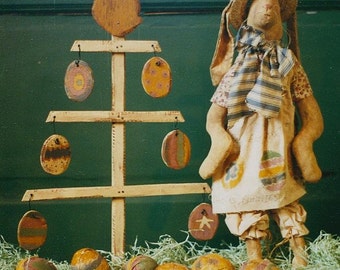 Primitive Rabbit Bunny Pattern Easter Egg Spring Epattern | Etsy