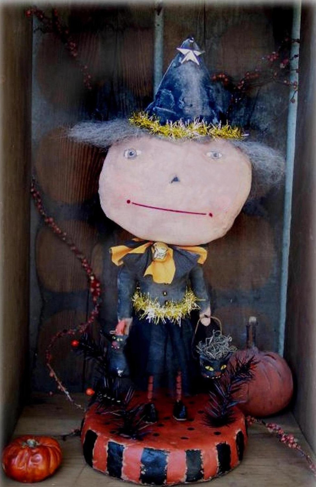 Primitive Halloween Pattern Epattern PDF Witch Doll Mixed Media ...