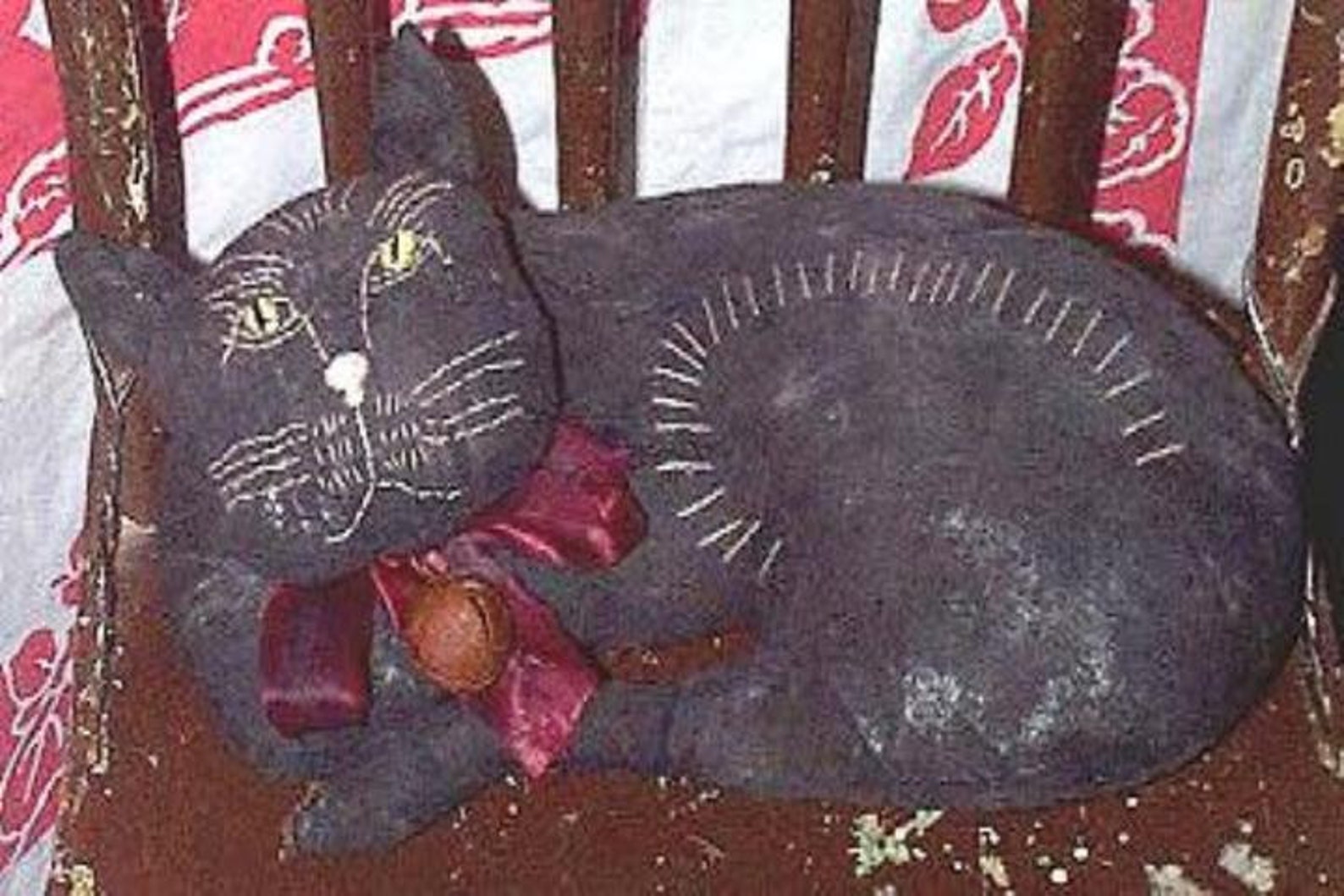 Primitive Cat Pattern Epattern Pillow PDF Embroidery Old - Etsy