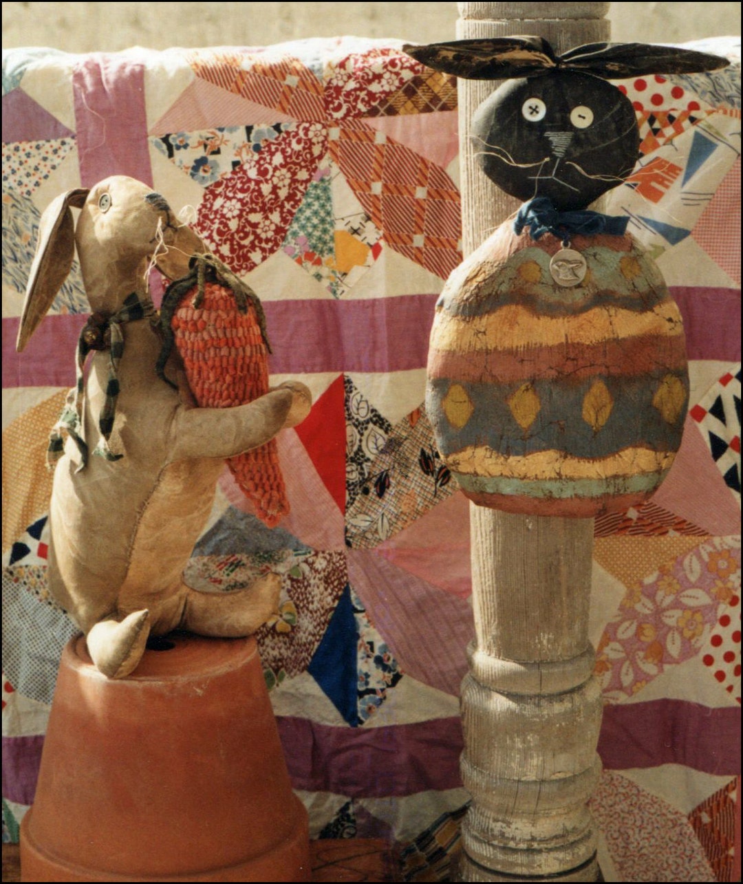 Primitive Rabbit Bunny Pattern Easter Egg Spring Epattern Rug Hook ...