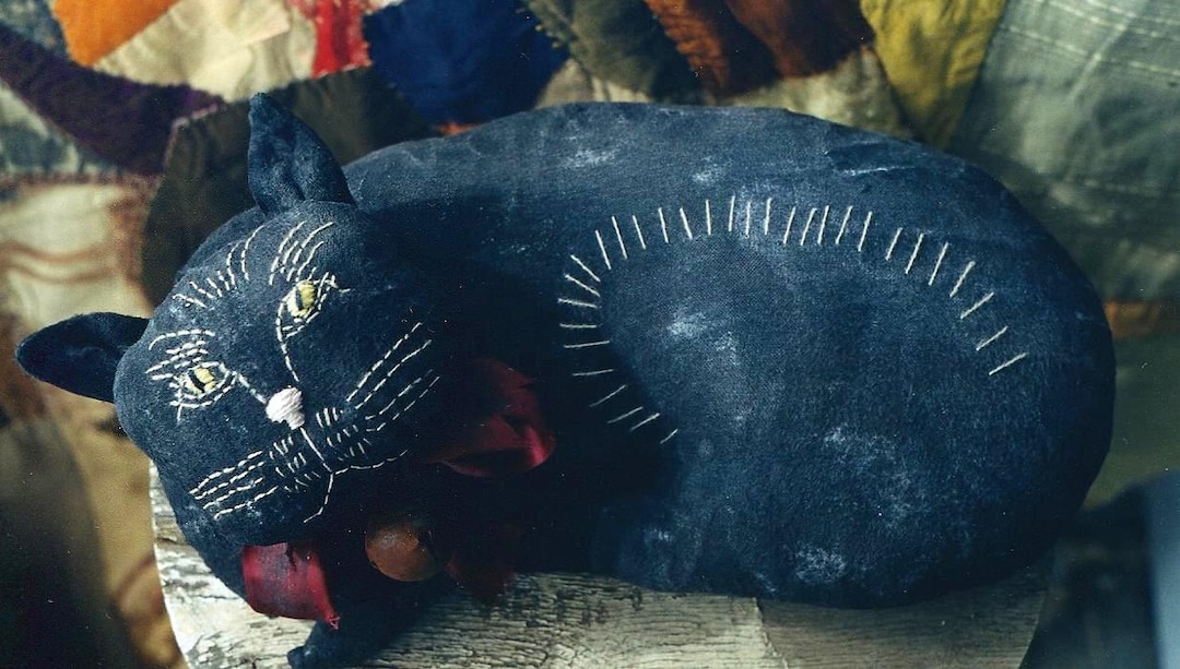 Primitive Cat Pattern Epattern Pillow PDF Embroidery Old Vintage ...