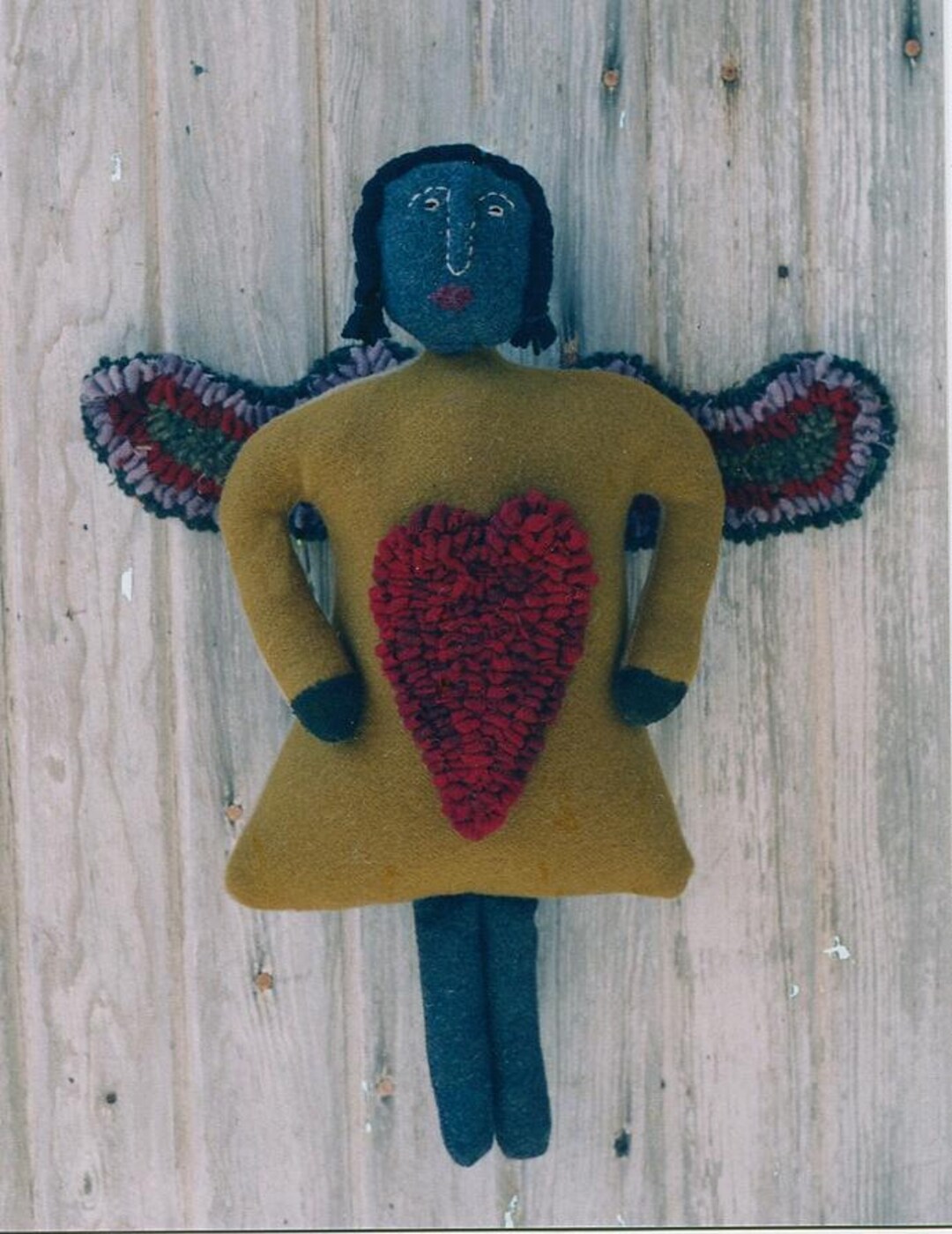 Primitive Angel Black Doll Pattern Epattern PDF Rug Hook Hooked Wool ...
