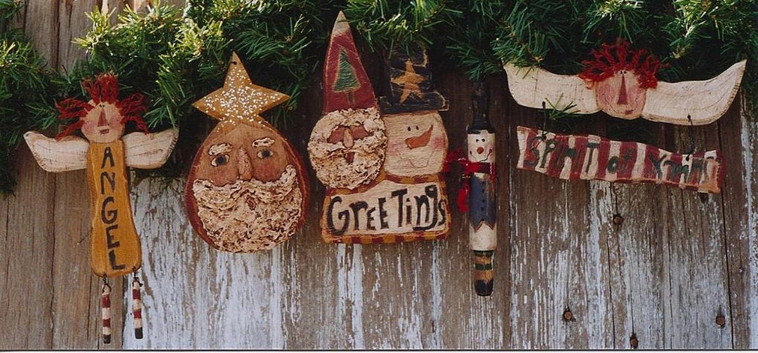 Christmas Primitive Pattern Santa Claus Epattern PDF Snowman Raggedy ...