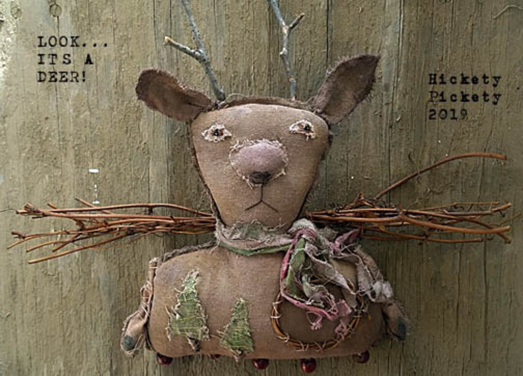 Primitive Deer Epattern Pattern Christmas Doll Reindeer Instant ...