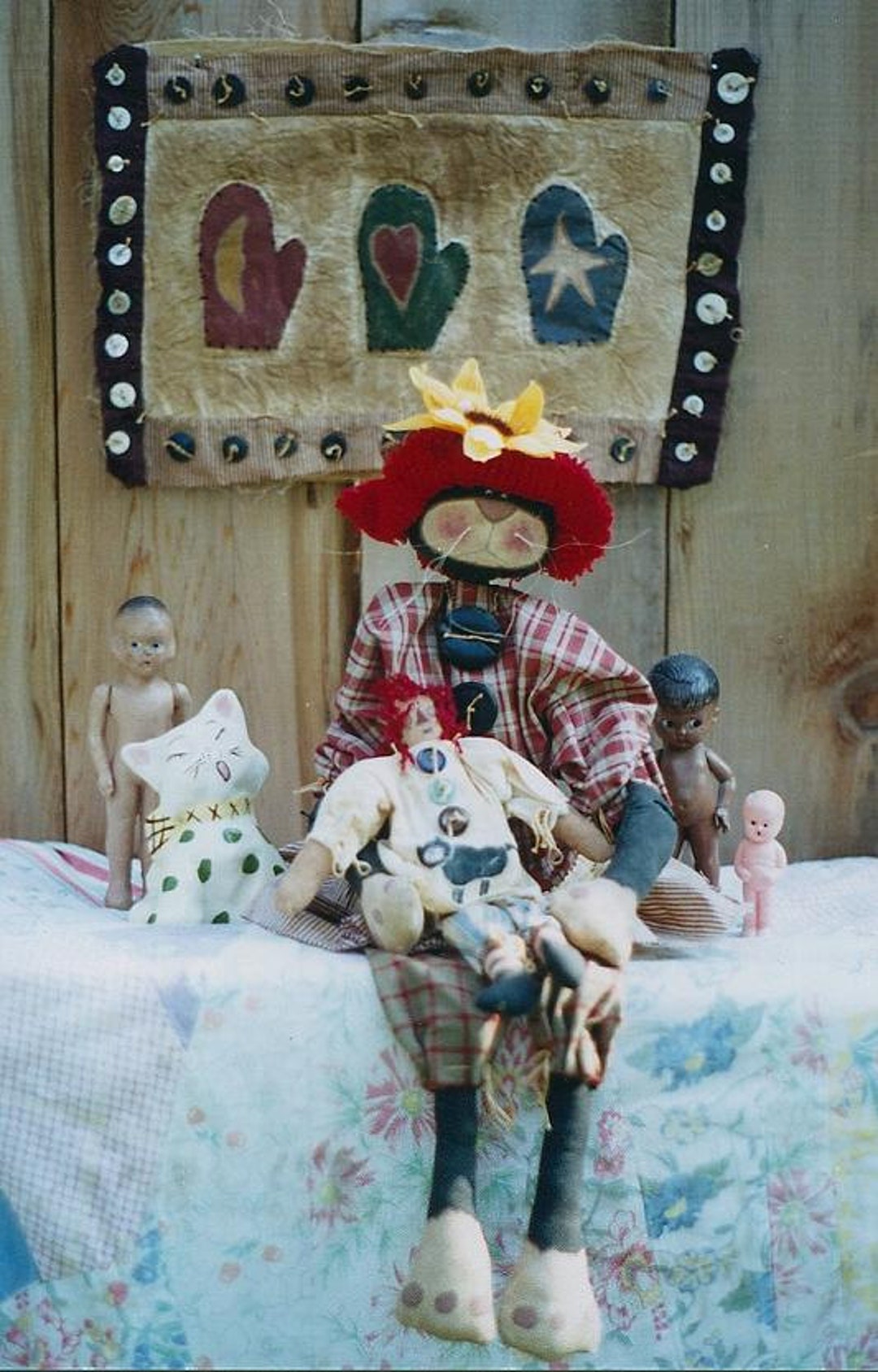 Primitive Raggedy Ann Doll Cat Miniature Quilt Pattern Epattern PDF ...