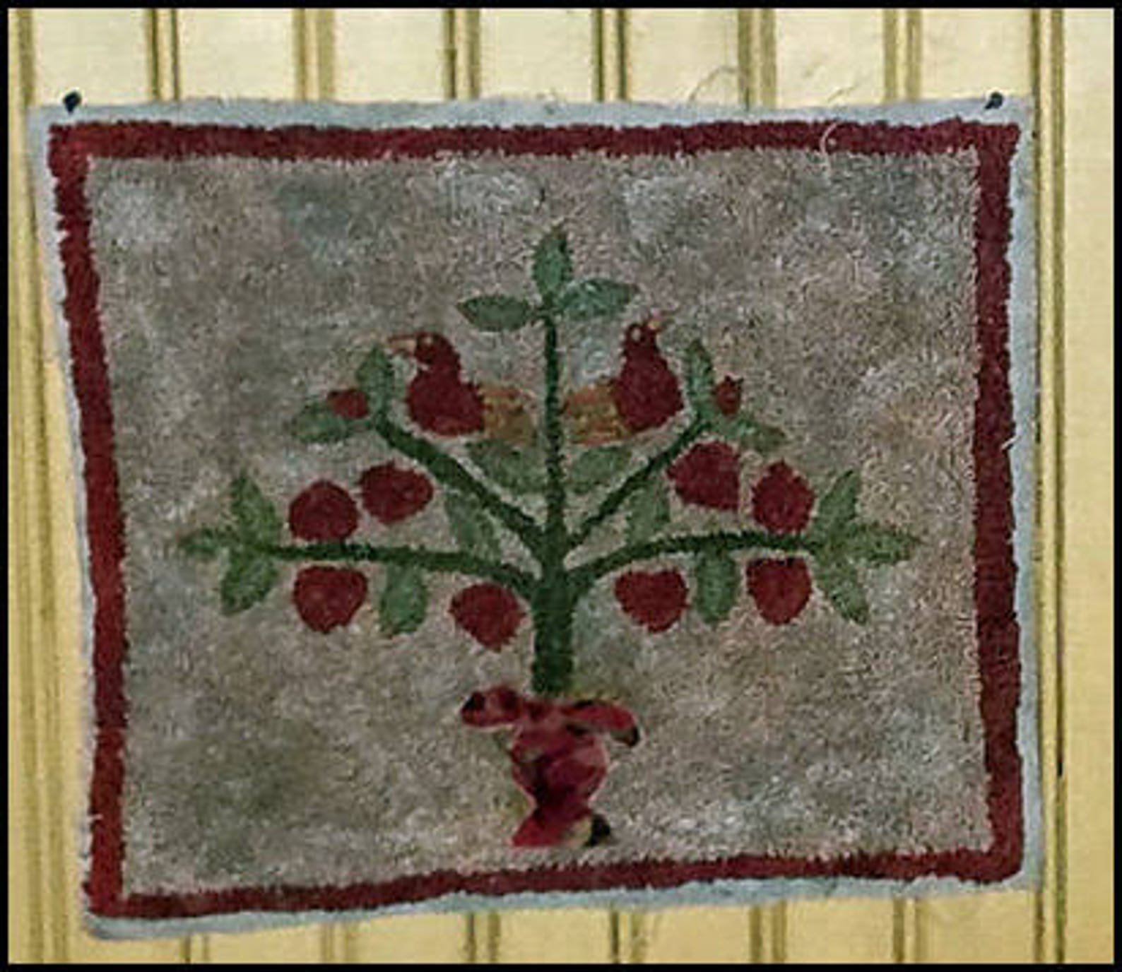 Primitive Punch Needle Tree Birds Punchneedle Folk Art | Etsy