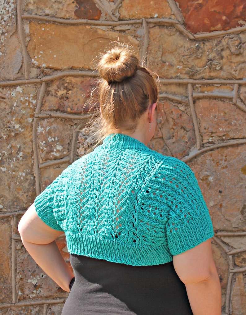 Plus Size Knitting Pattern for Women, Knit Lace Shrug Knitting Pattern ...