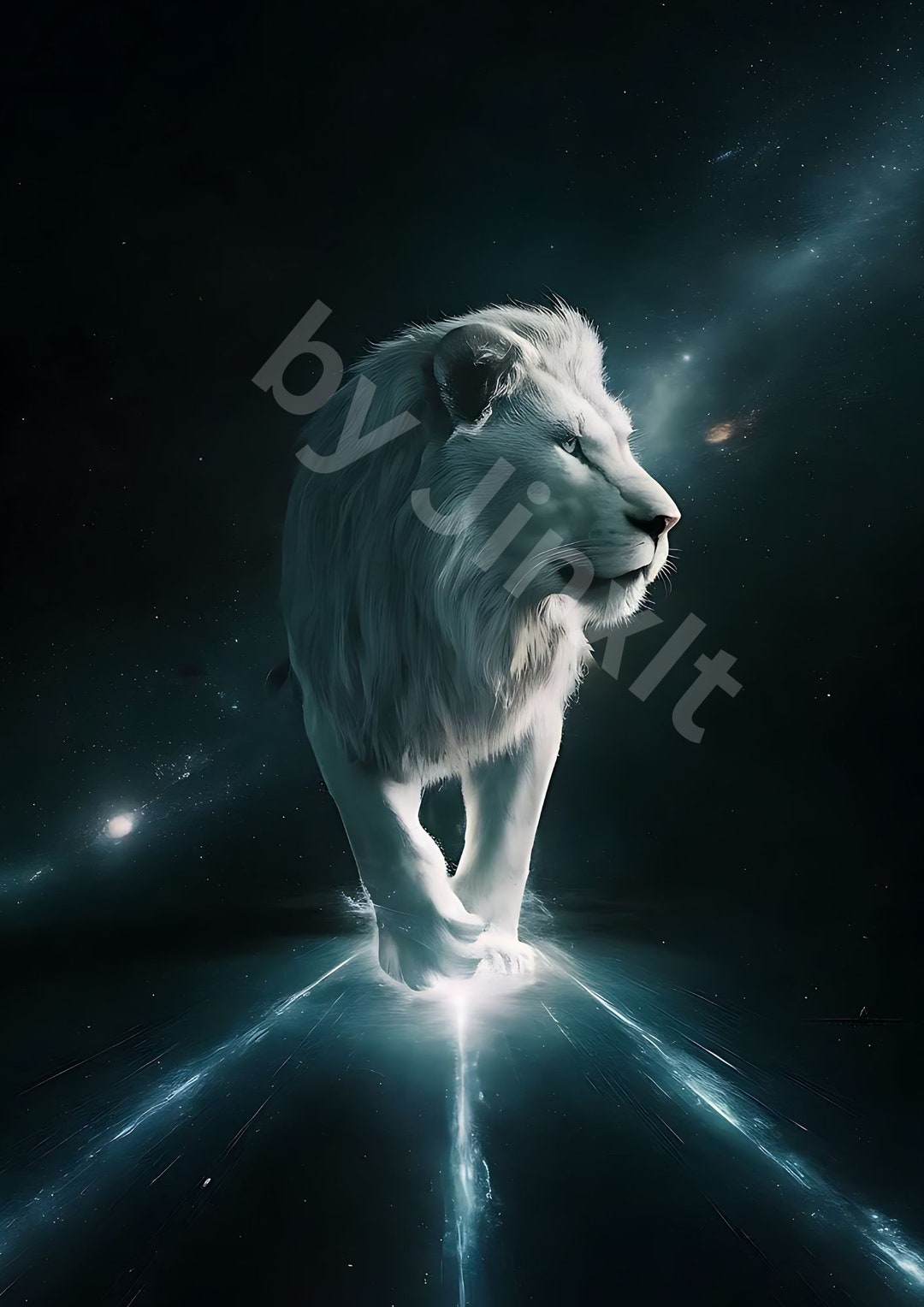 Digital Download, Digital Art, AI Art, White Lion, Starseed, Lyra ...