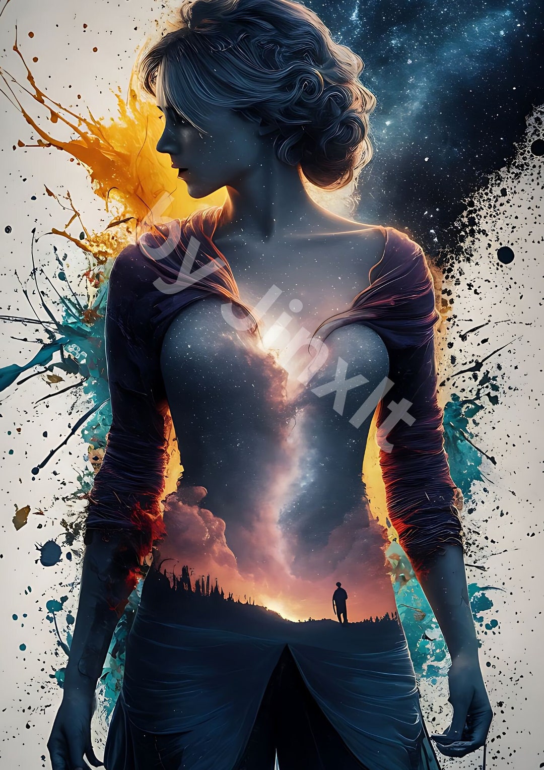 Three Motifs of a Cosmic Silhouette the Essence of Infinity, Digital ...