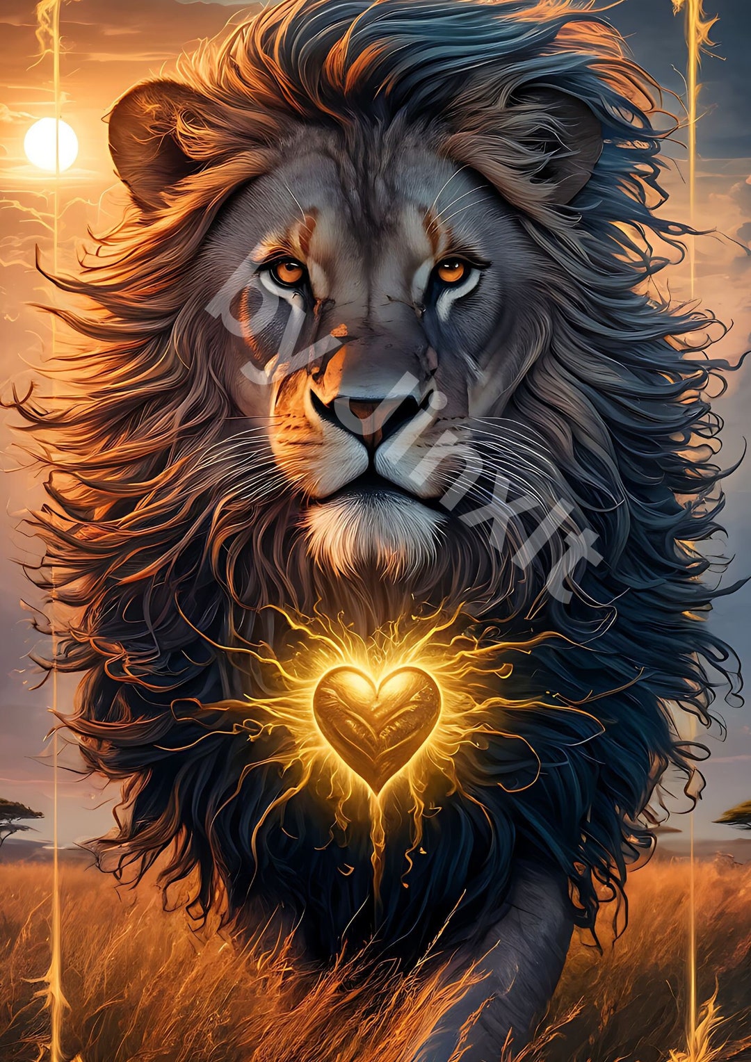 Digital Download, Print, Feline, Lion, Print, Starseed, Lyra, Poster ...