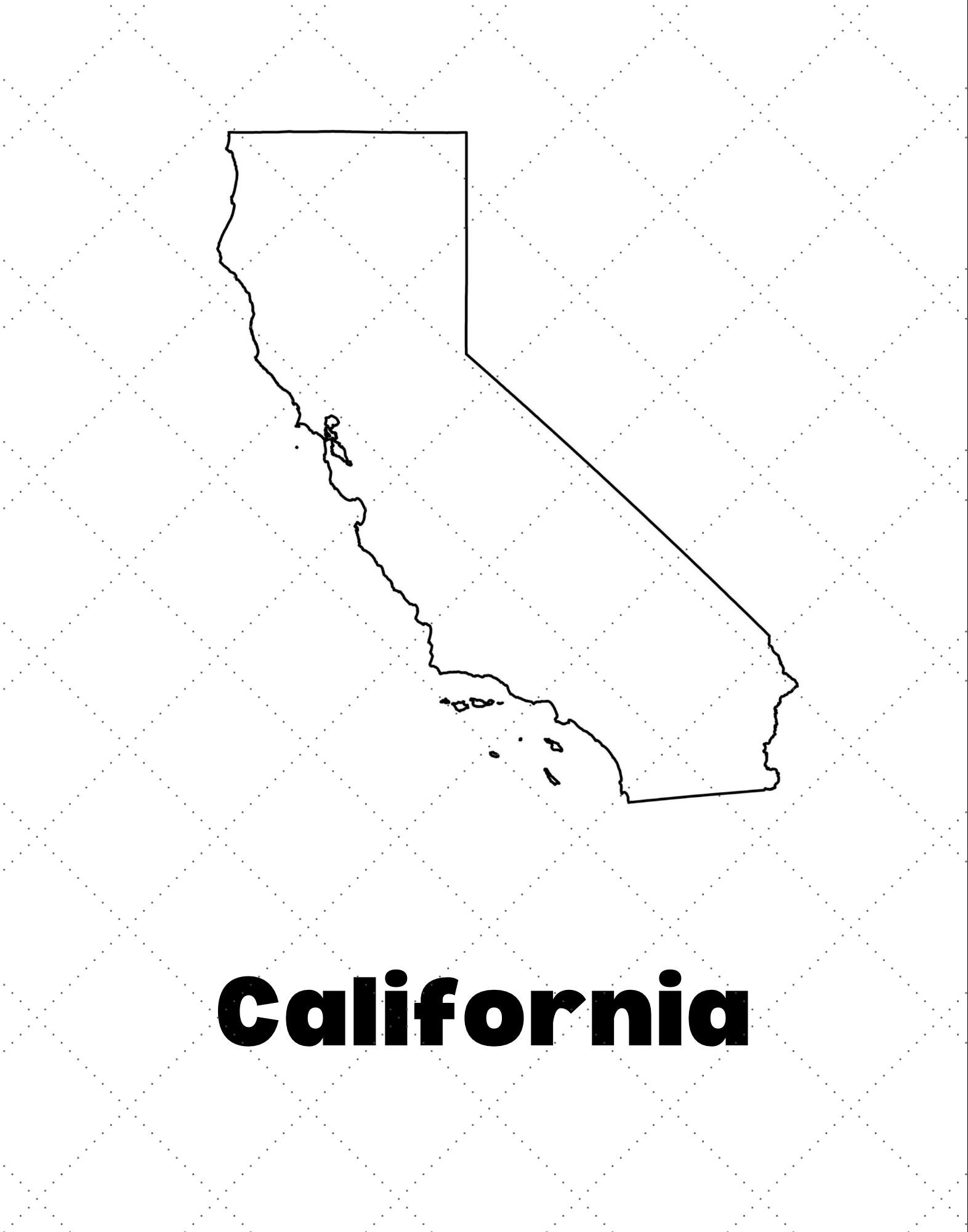 California State Outline Map - Etsy