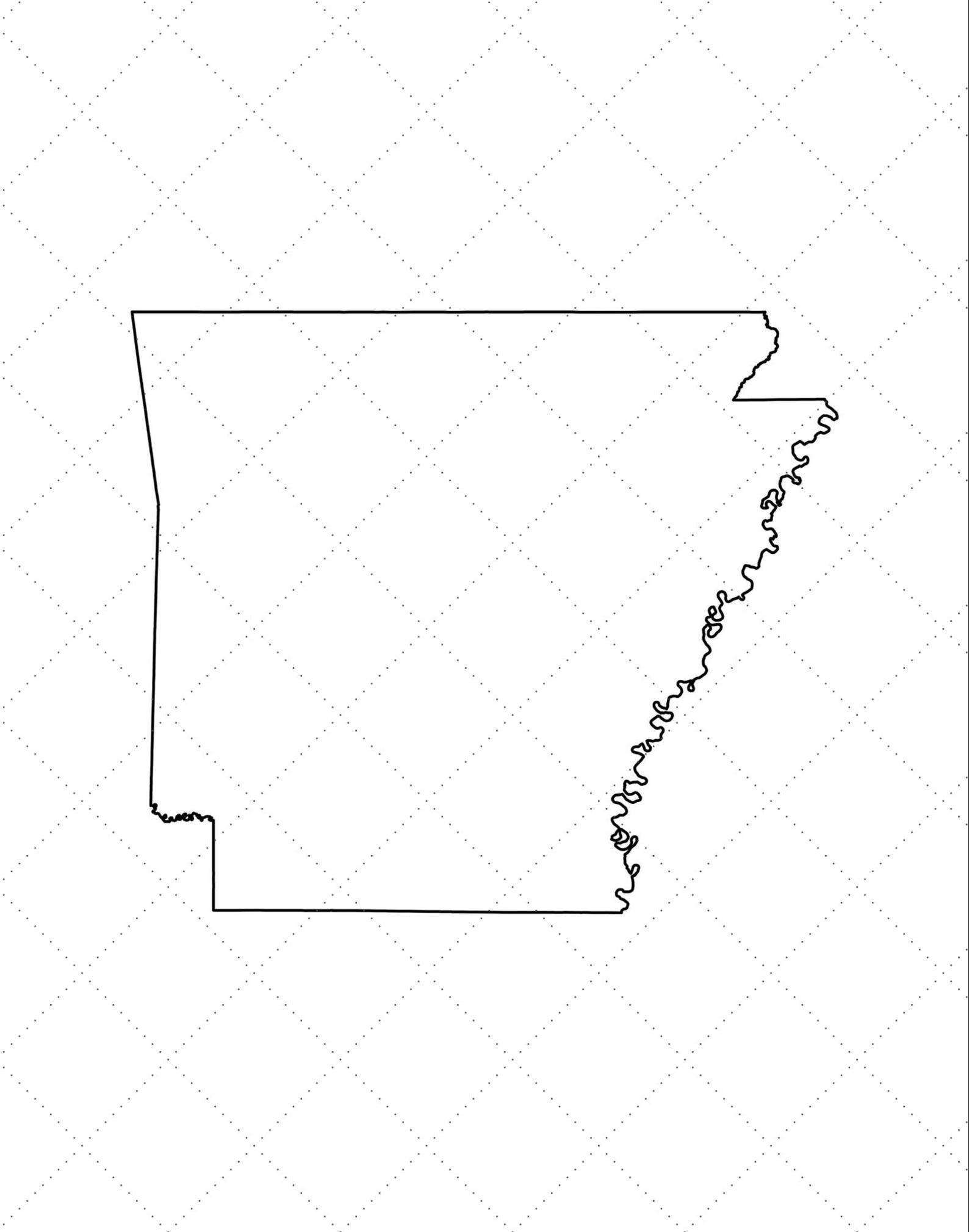 Arkansas State Outline Map - Etsy