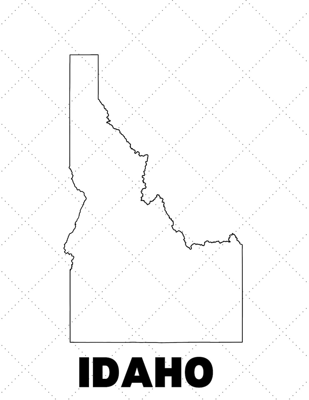 Idaho State Outline Map - Etsy