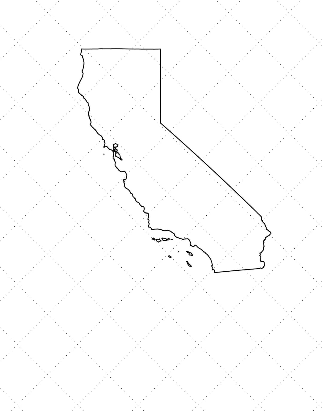 California State Outline Map - Etsy