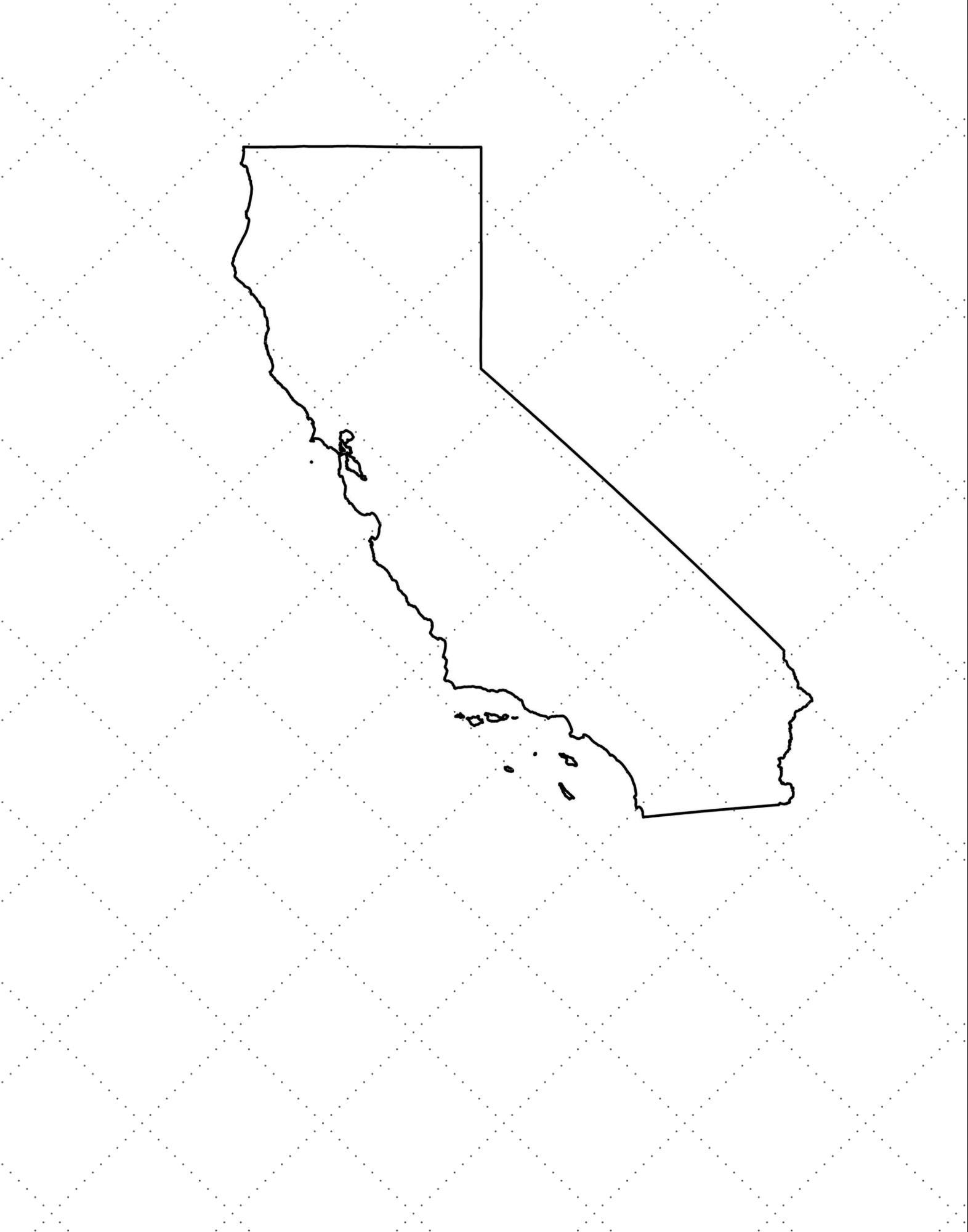 California State Outline Map - Etsy