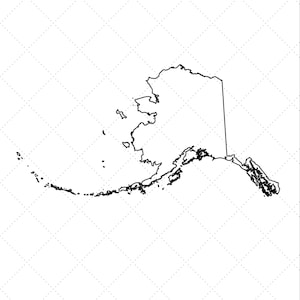 Alaska State Outline Map - Etsy