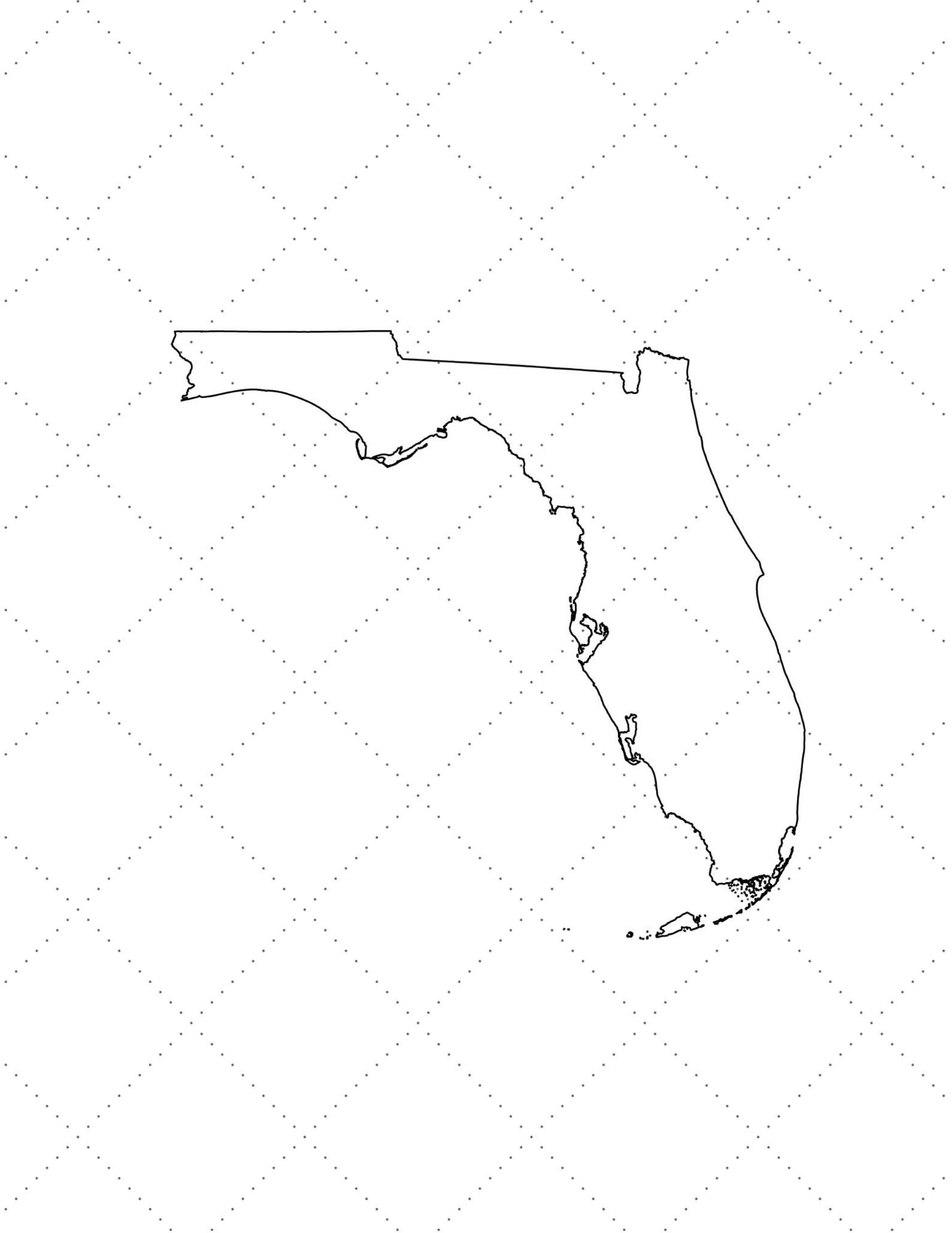 Florida State Outline Map - Etsy