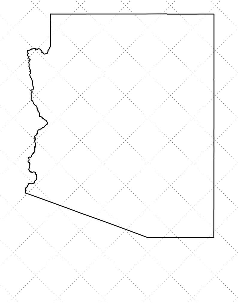 Arizona State Outline Map - Etsy