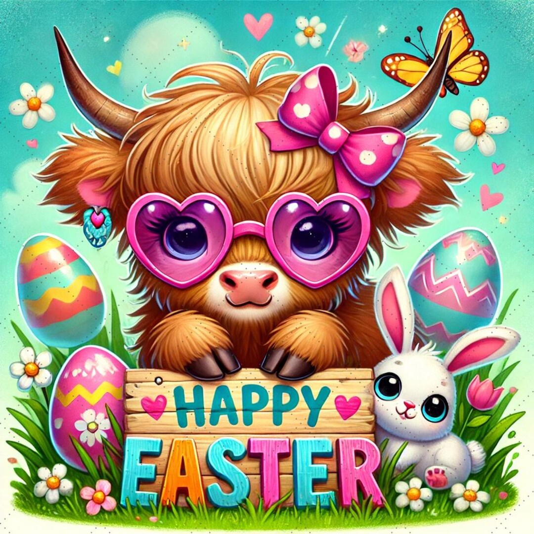 Happy Easter From the Coolest Cow! Cow Easter Mooooo!!! - Etsy