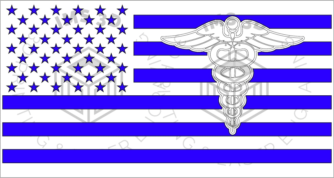 Nurse Flag SVG/PNG File for Cricut or Laser Cutter - Medical Caduceus ...