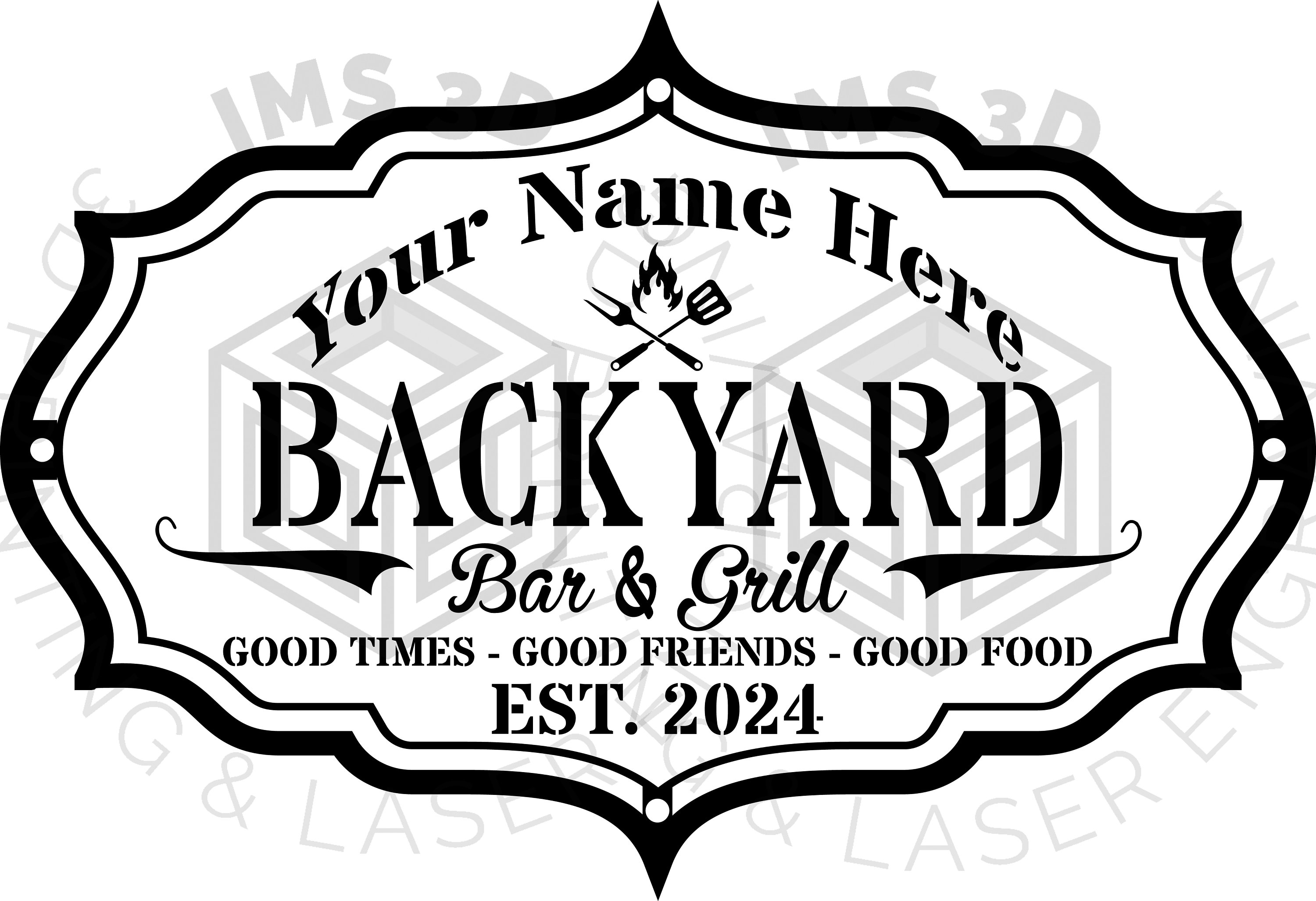 10 Backyard Signs for a Bar, Patio or Grill Area. This is the Digital ...