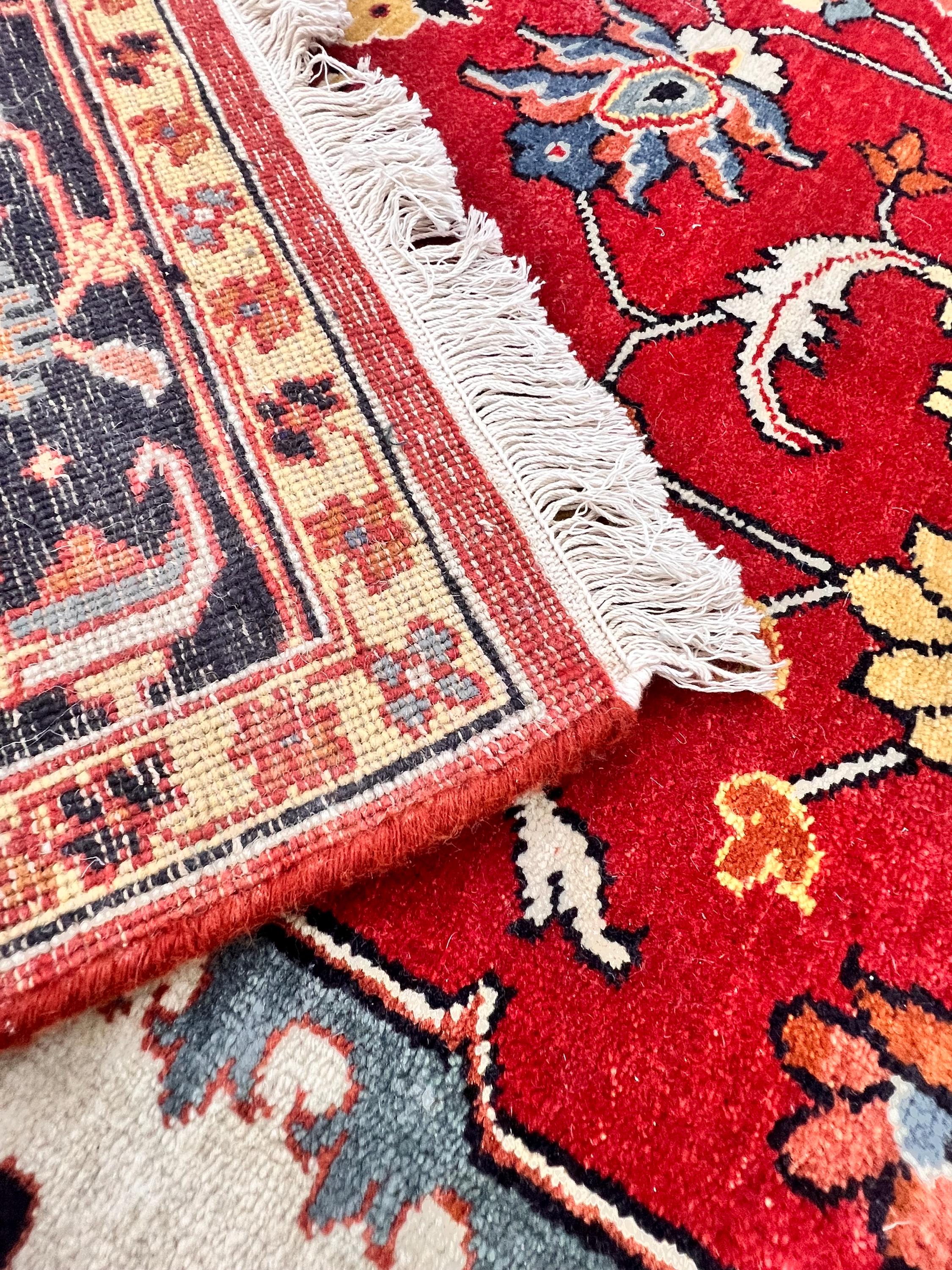 5x8 Hand Knotted Red Persian Medallion Rug, 115 Knots/square Inch ...