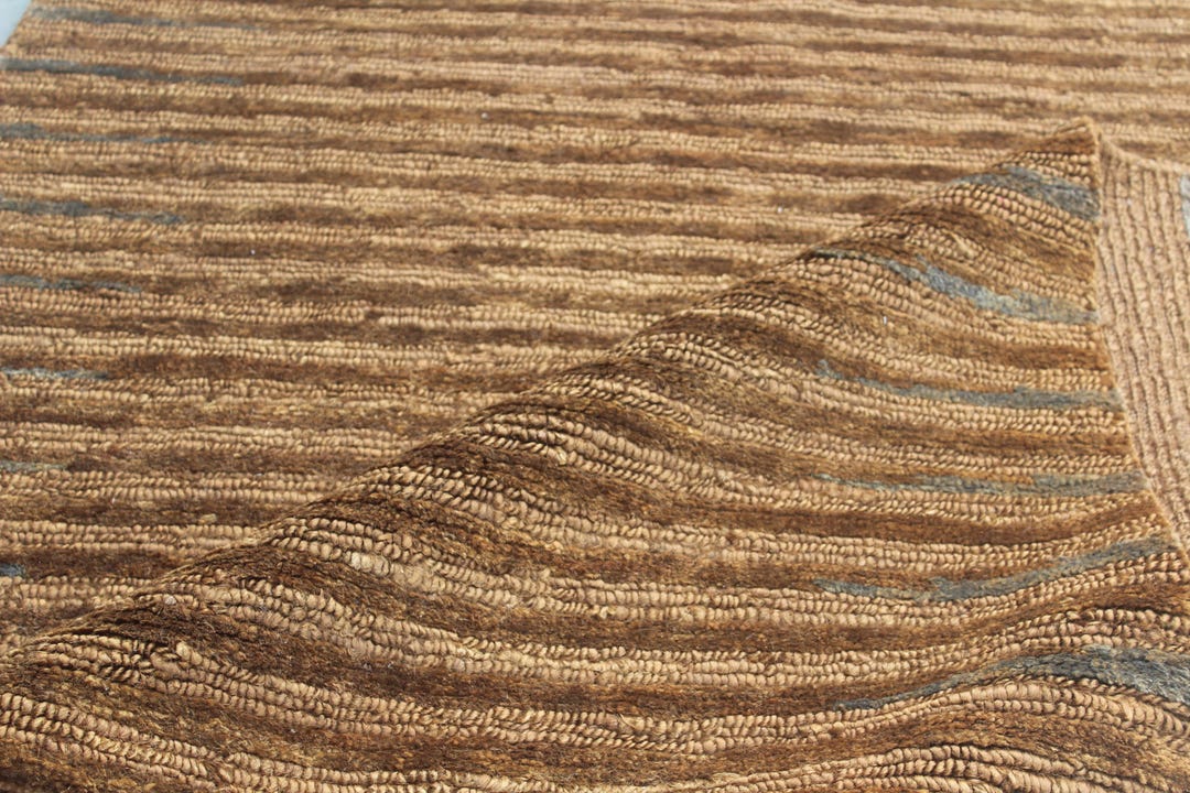 Natural Jute 5.8x7.8 Handwoven Area Rug, Textured Waffle Weave Brown ...