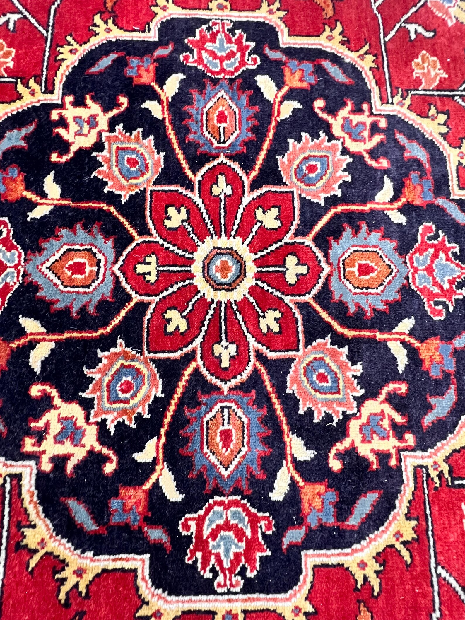 5x8 Hand Knotted Red Persian Medallion Rug, 115 Knots/square Inch ...