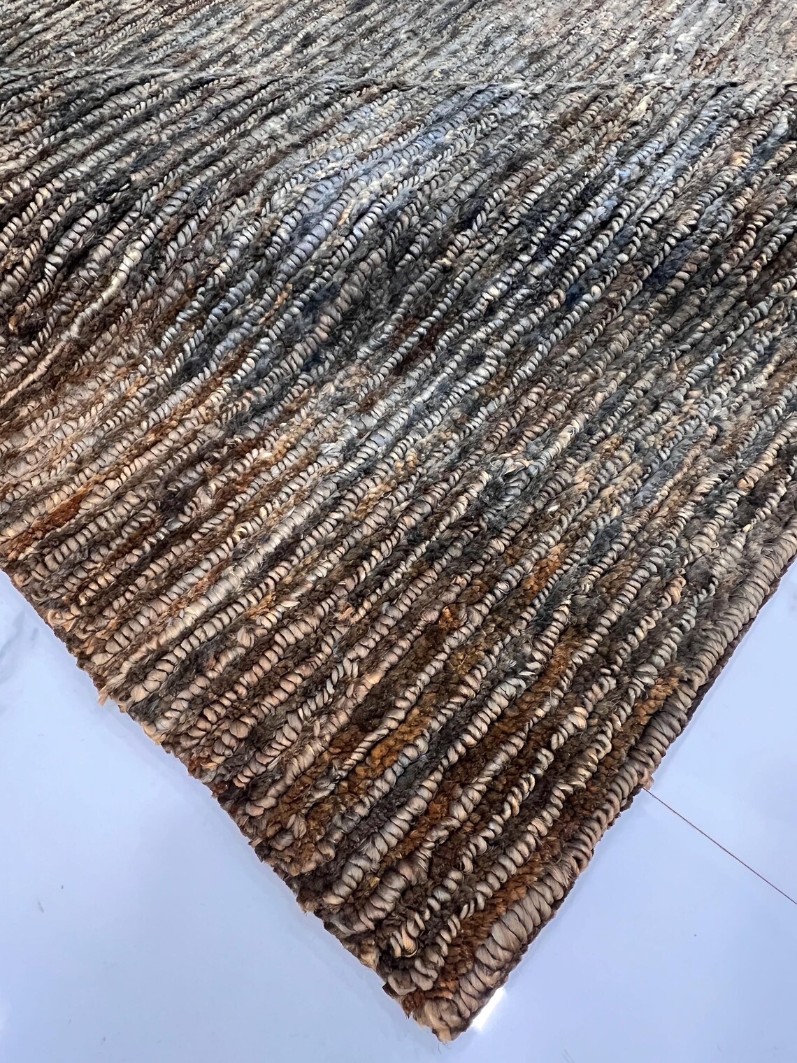 Quick Ship Natural Jute 4.10x6.6 Handwoven Area Rug, Textured Waffle ...