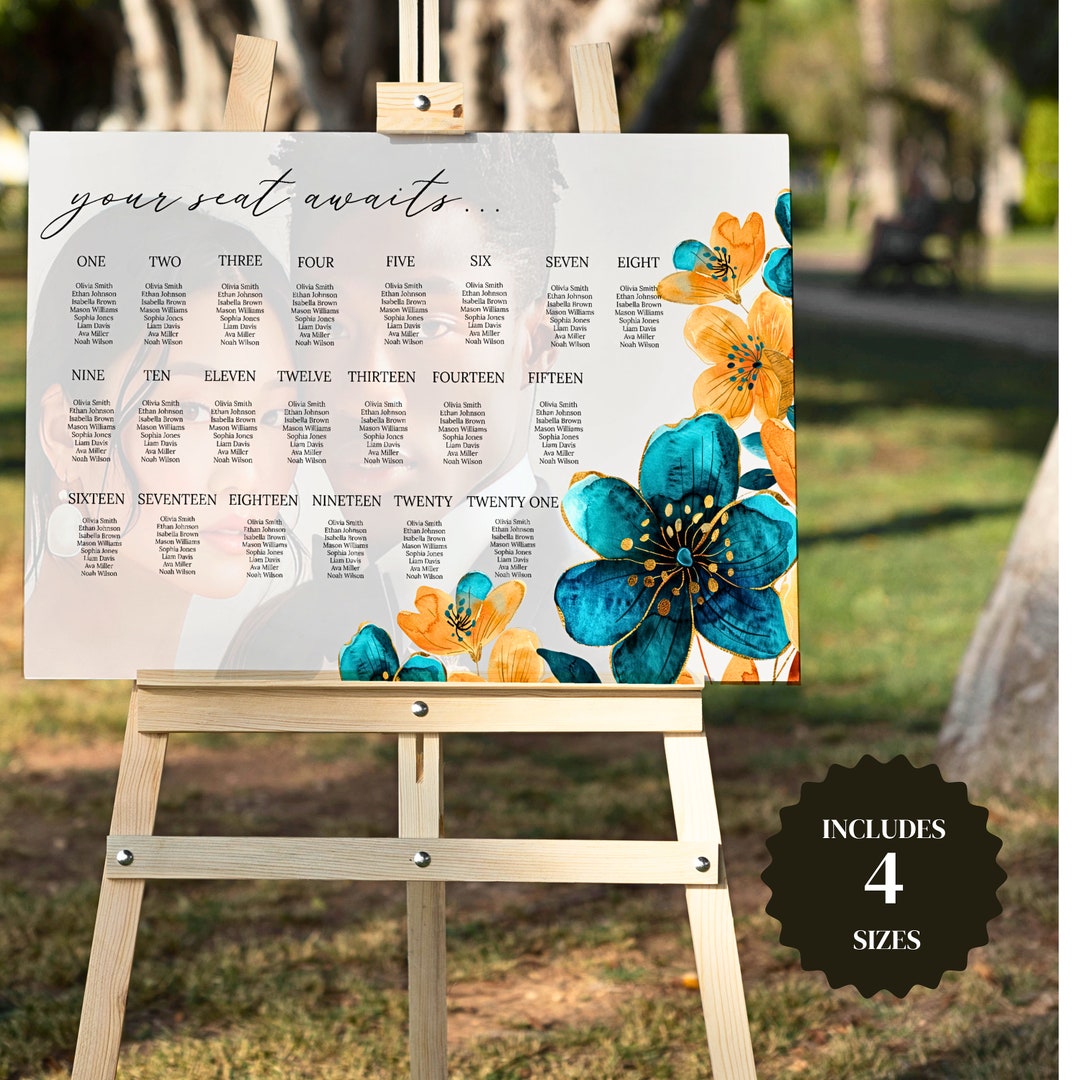Photo Seating Chart Template, Large Seating Plan With Picture, Editable ...