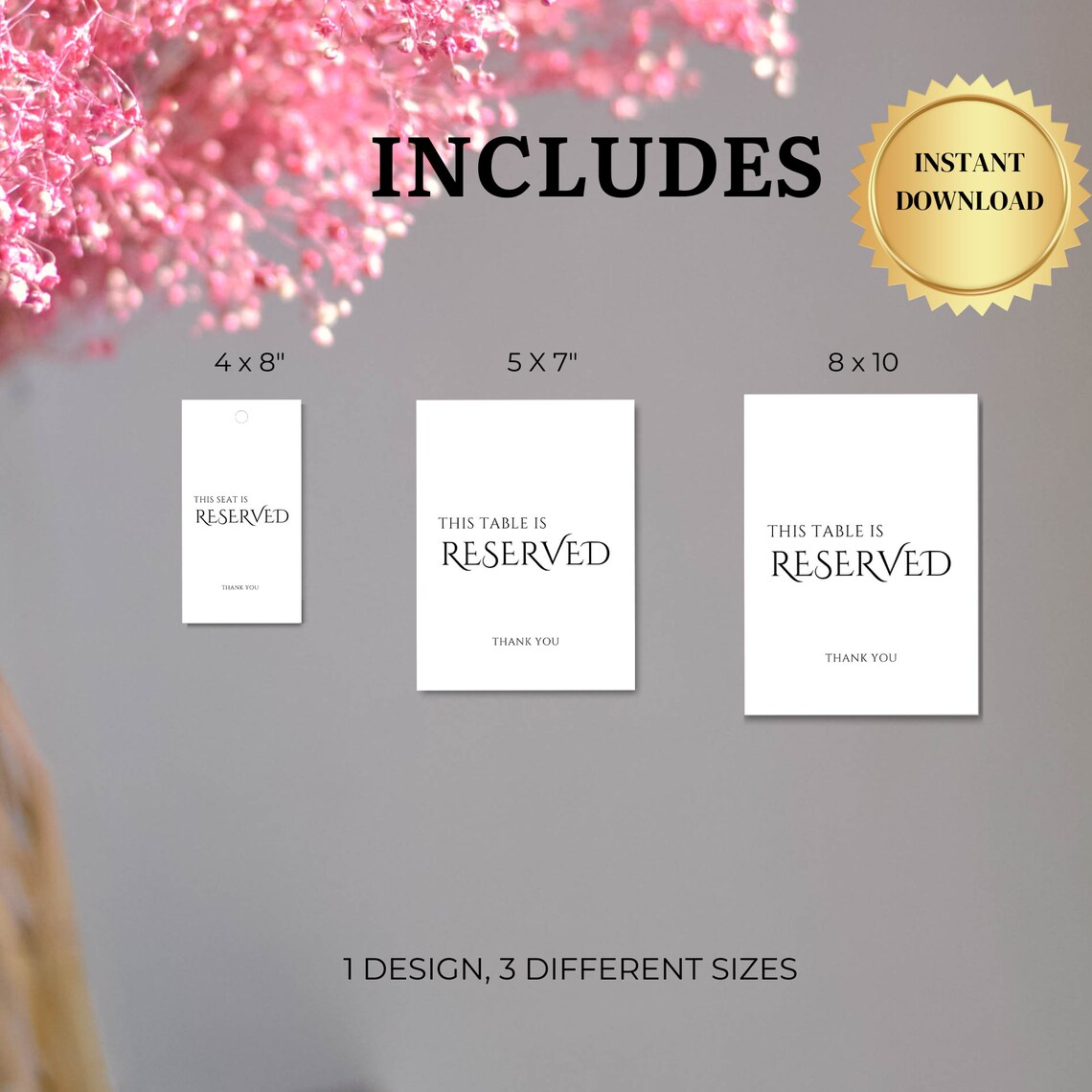 Simple Reserved Wedding Sign Download, Wedding Table Signs, Wedding ...