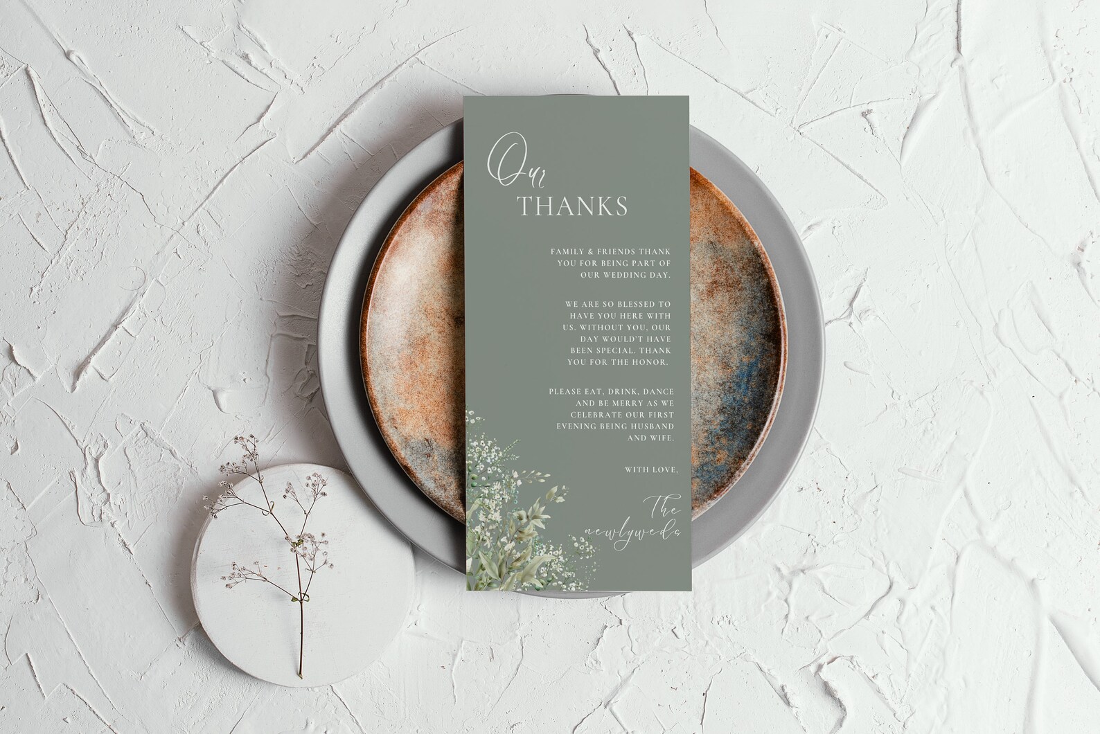 Thank You Placement Cards for Wedding Tables, Thank You Card Wedding ...