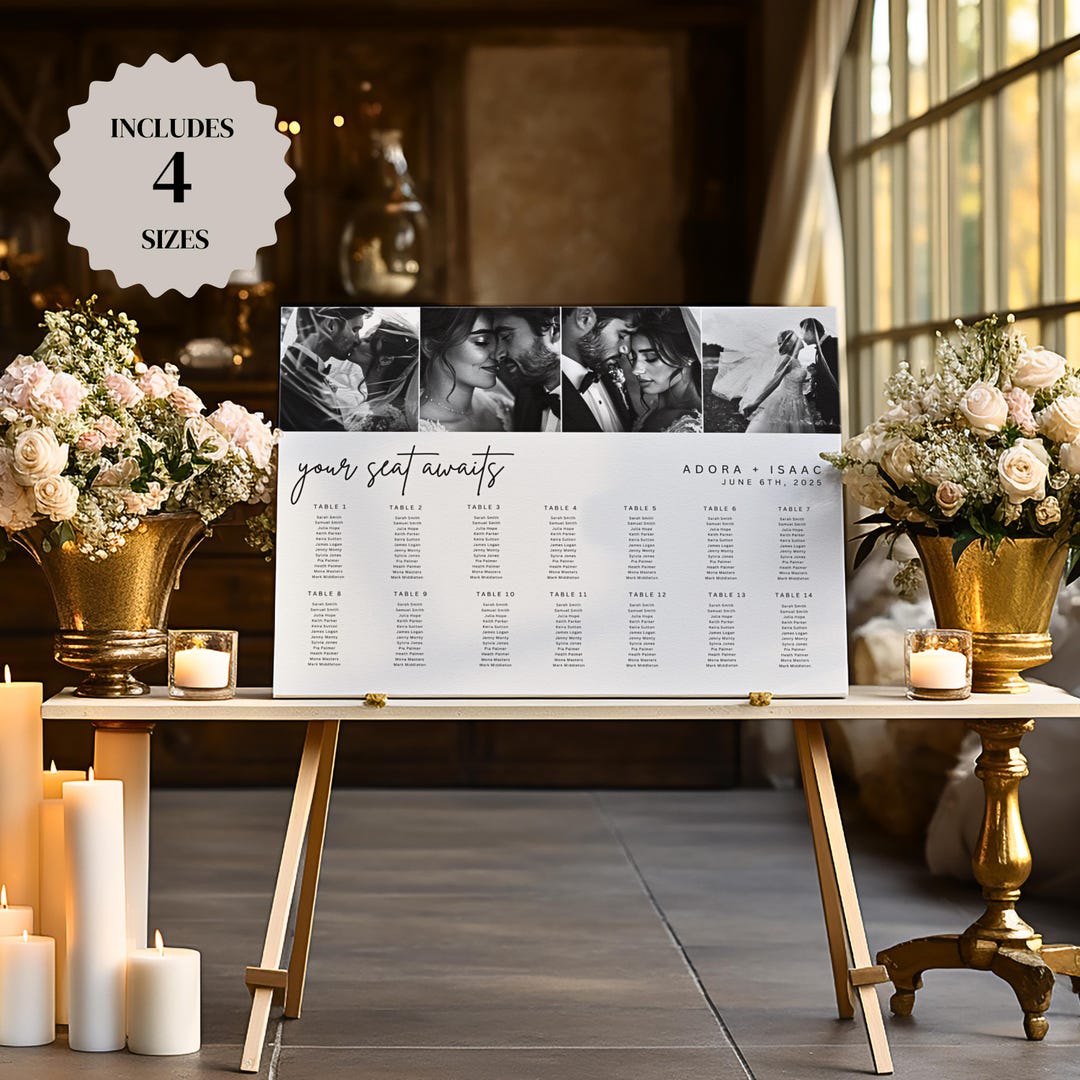 Seating Chart for 14 Tables, Wedding Table Plan, Seating Chart 14 ...