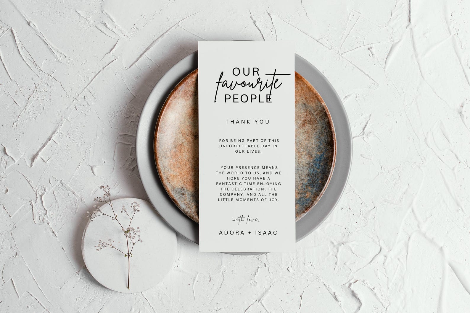 Wedding Thank You Card Template, Our Favorite People, Minimalist Thank ...