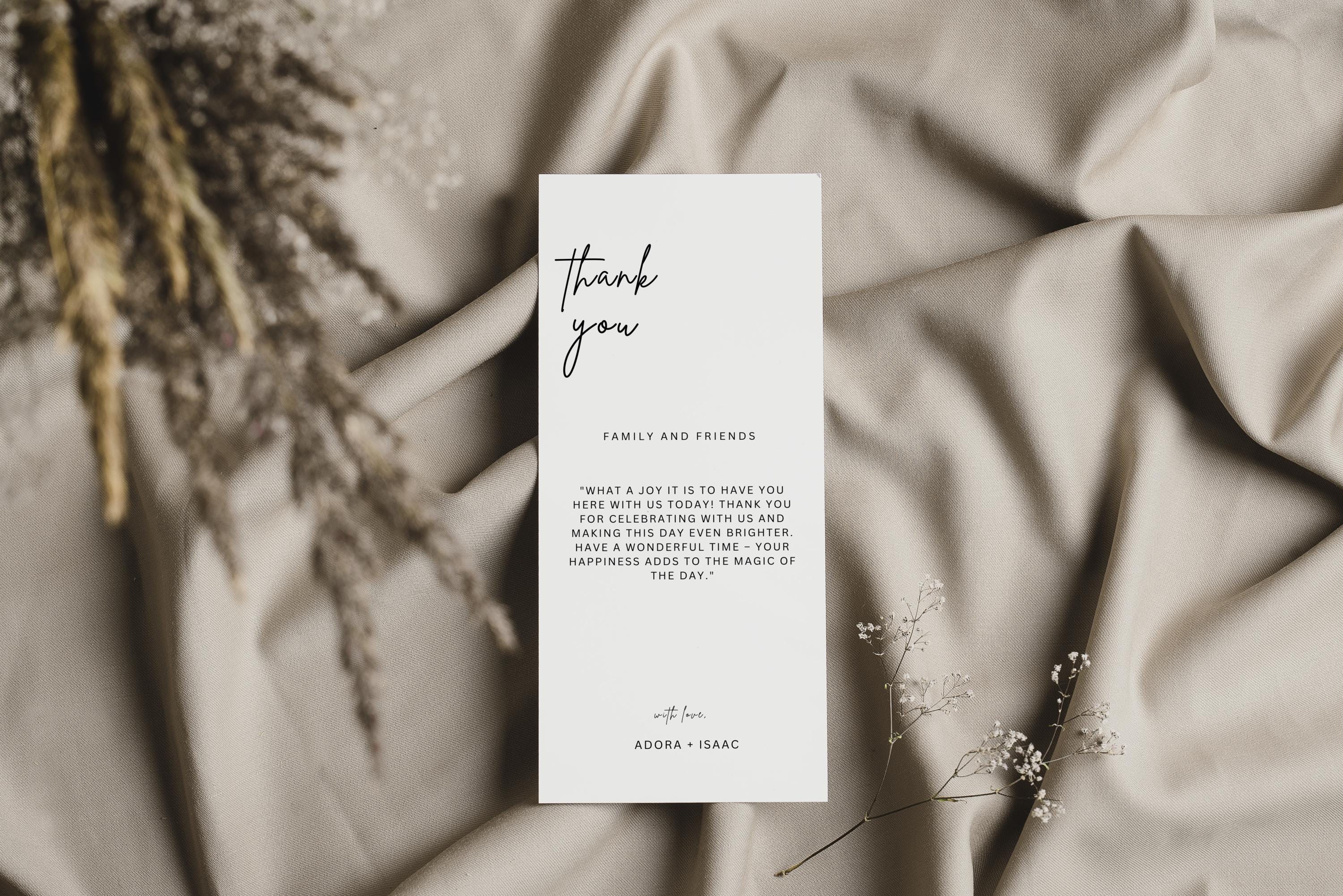 Thank You Cards for Wedding Plate, Minimalist Thank You Template ...