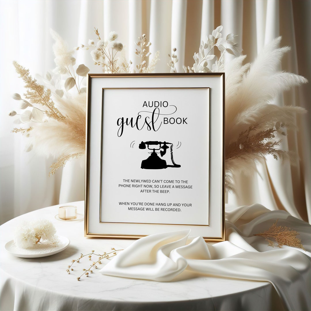 After the Tone Wedding Sign, Audio Guestbook Signage, Pick up the Phone ...