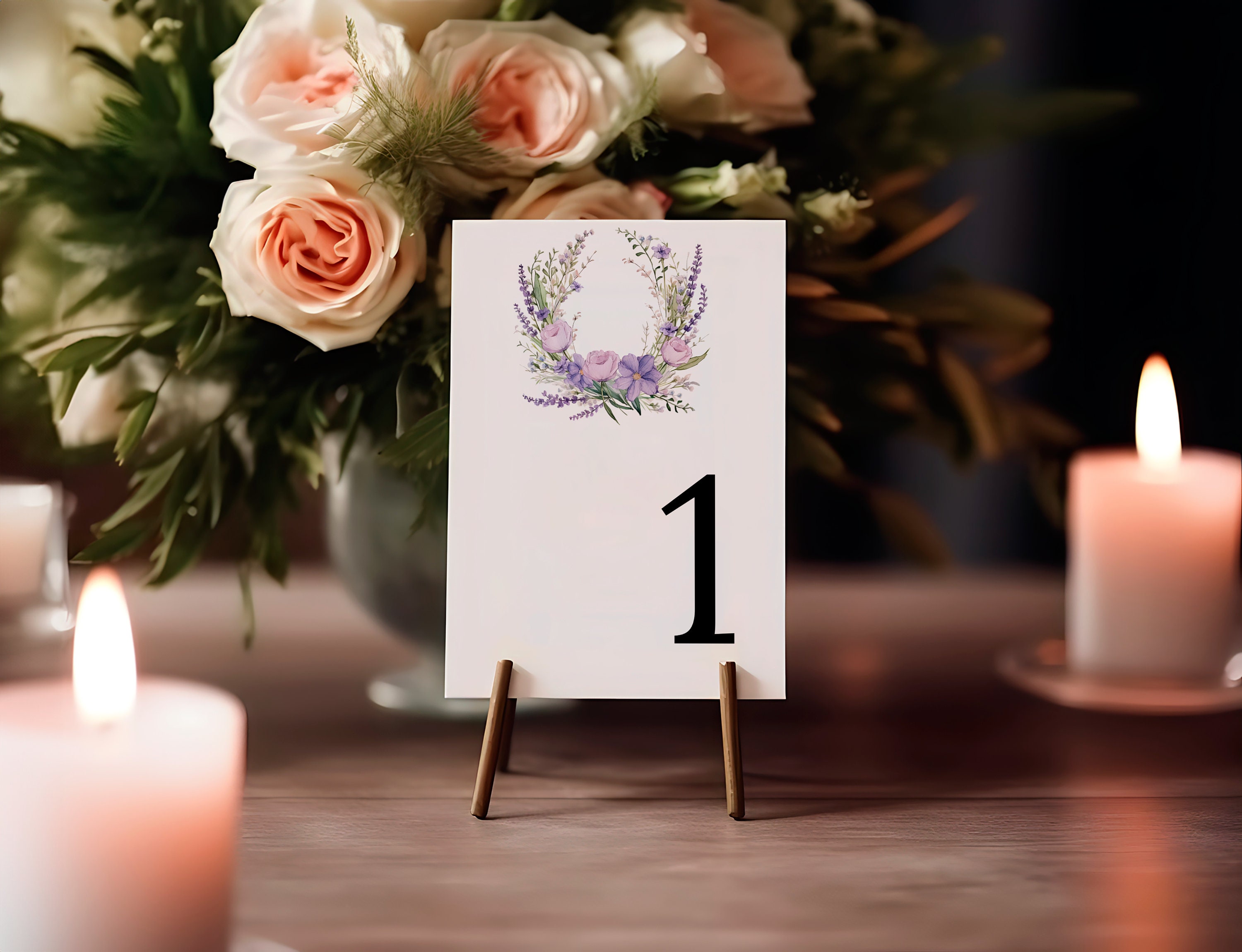 Lavender Table Number, Table Signs, Wedding Numbers, Purple Wedding ...