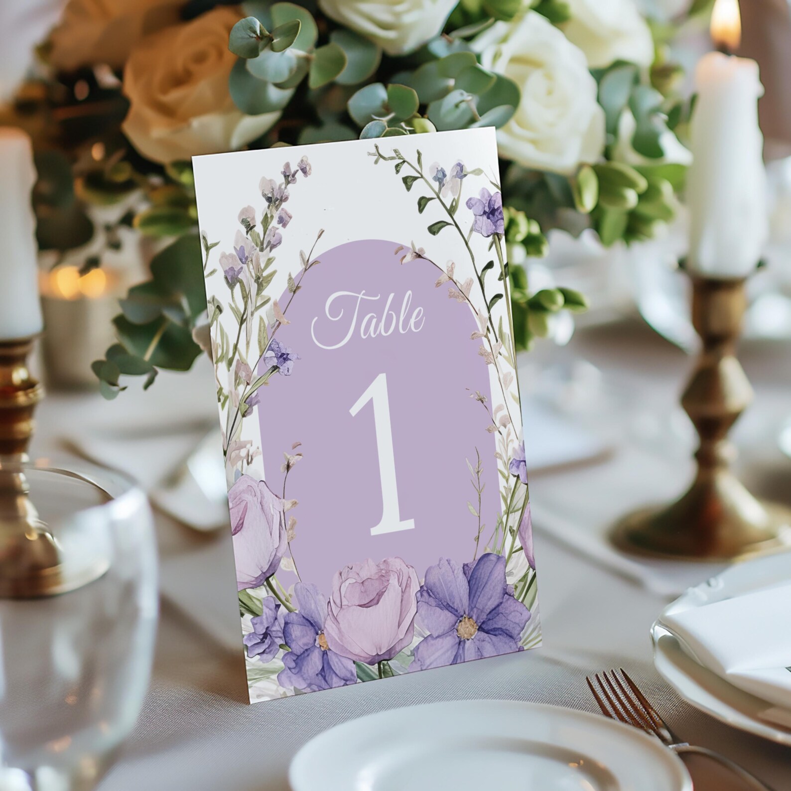 Lavender Table Number, Table Signs, Wedding Numbers, Purple Wedding ...