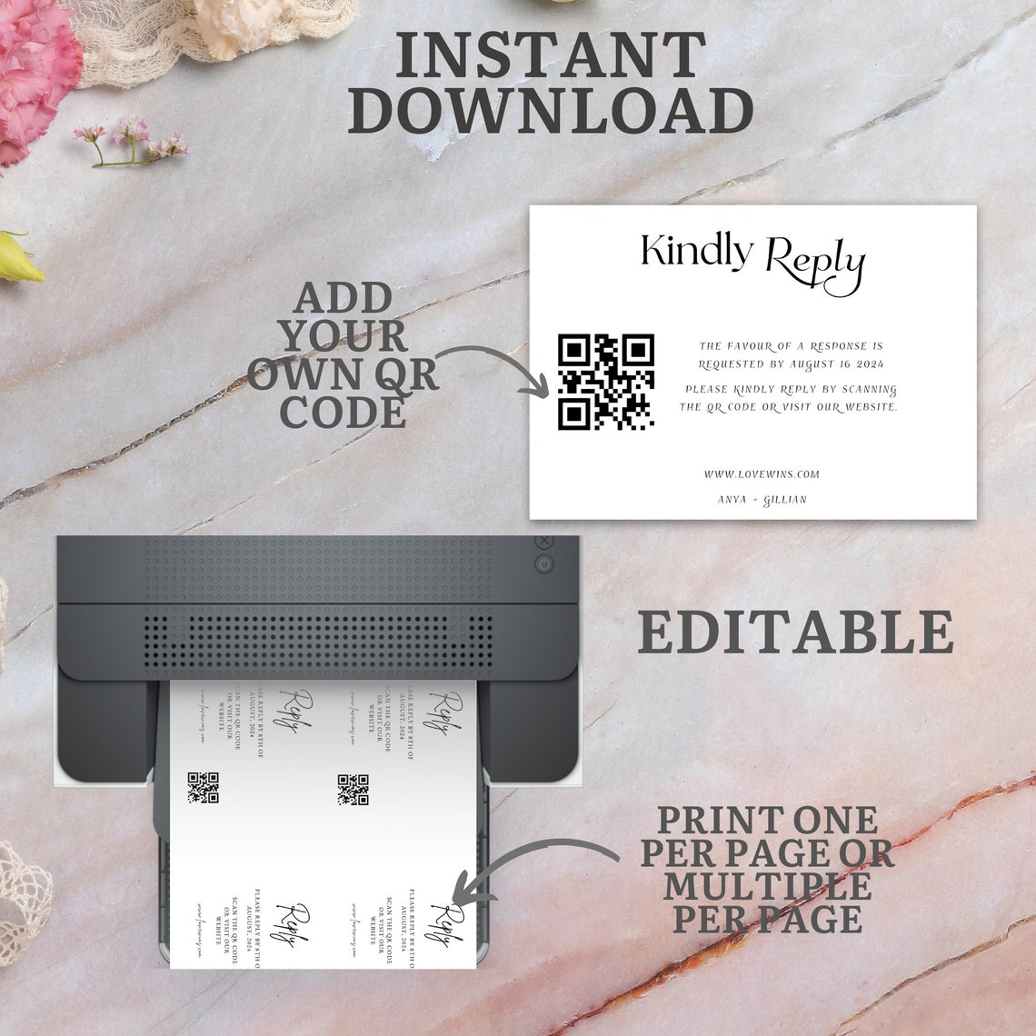 Printable Table Numbers, Table Numbers Signs With QR Code, Modern Table ...