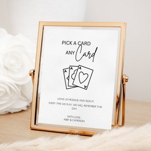 Playing Cards Guest Sign, Pick A Card Any Card Sign, Minimalist Playing ...