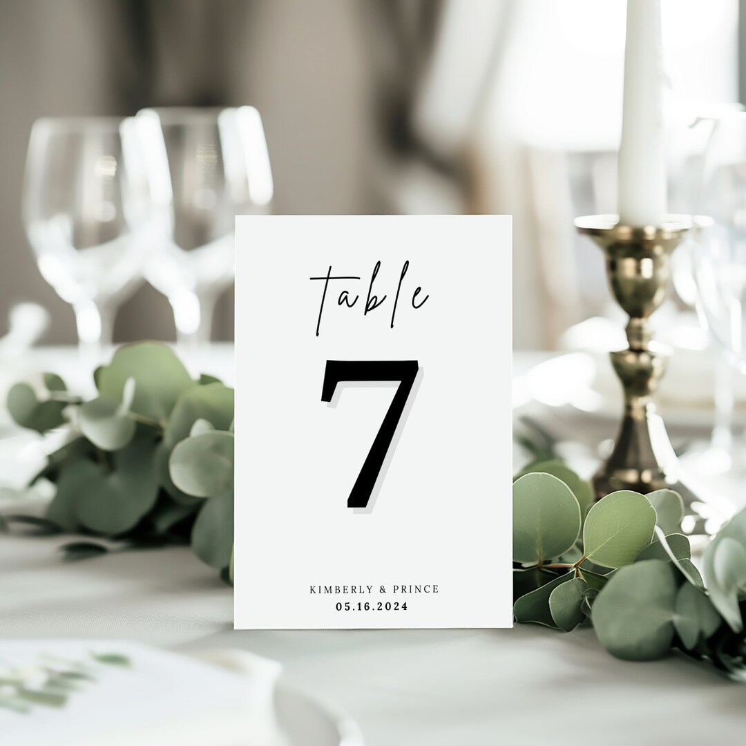 Wedding Table Numbers Printable, Table Signs, Numbers With Seating ...