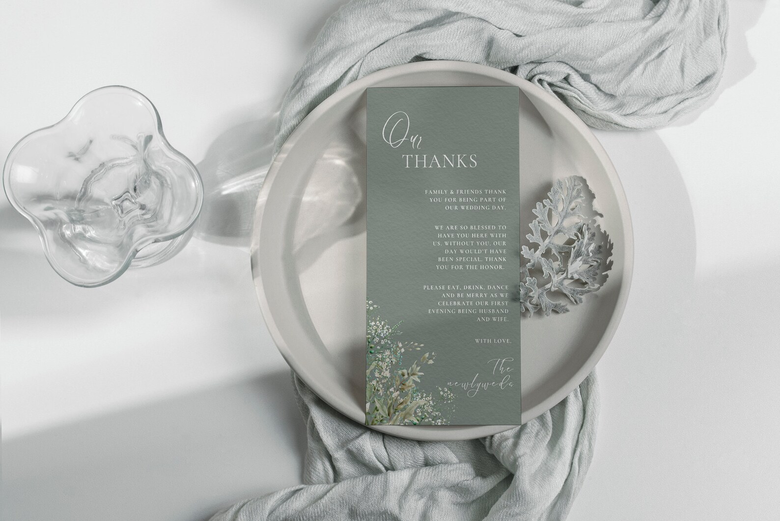 Thank You Placement Cards for Wedding Tables, Thank You Card Wedding ...