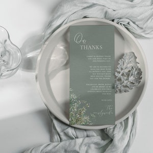 Thank You Placement Cards for Wedding Tables, Thank You Card Wedding ...